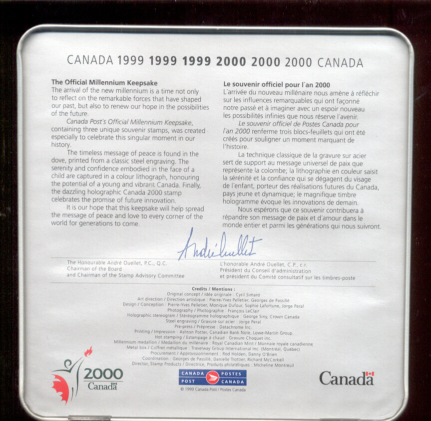 1999 - 2000 CANADA POST - MILLENNIUM KEEPSAKE - Peace - STAMP & COIN ...