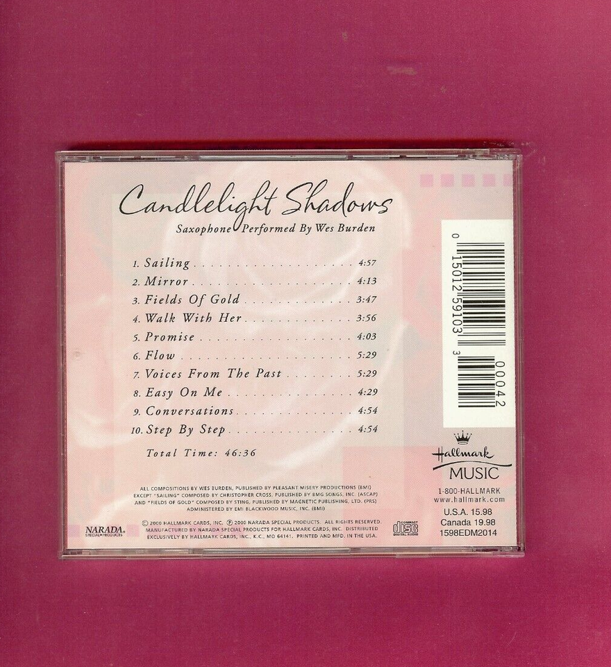 Candlelight Shadows - ROMANTIC SAX - WES BURDEN - CD - NEW - FREE ...