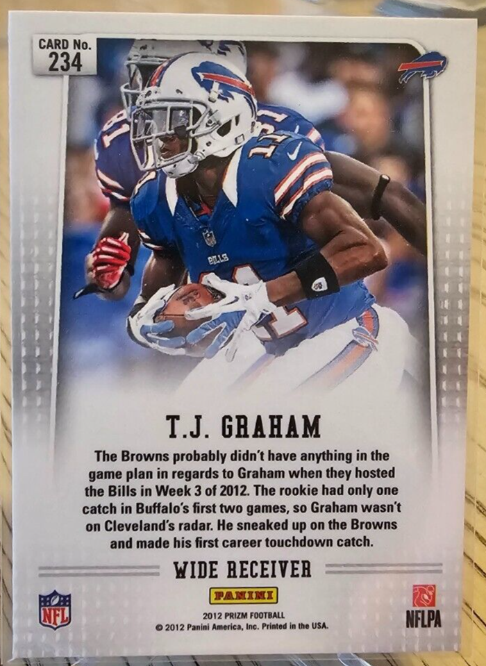 2012 Panini Prizm T.J. Graham RC #234 Buffalo Bills | eBay