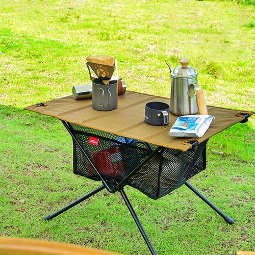 Folding Table Portable Storage Net Shelf Bag Stuff Camping Mesh For ...