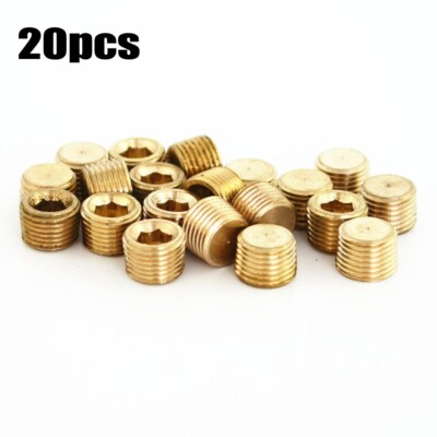 (Pack Of 20pcs ) Quality Brass Pipe Fitting,Solid Hex Head Plug, 1/8 ...