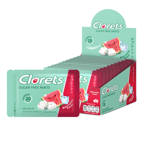 10x Clorets Sugar Free Candy Watermelon Freeze Fl Menthol Mint 16.8 g ...