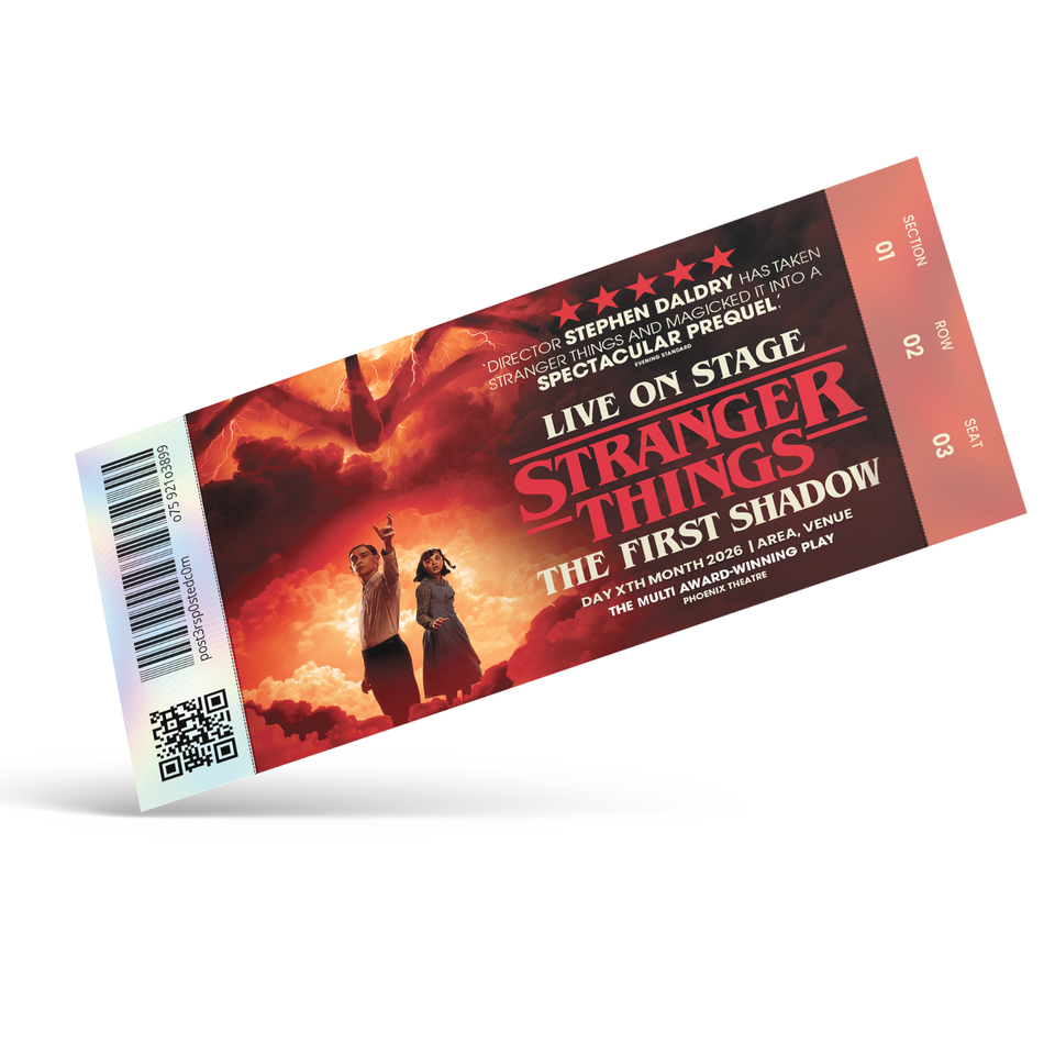 Stranger Things First Shadow Live Theatre Personalised Ticket Souvenir ...