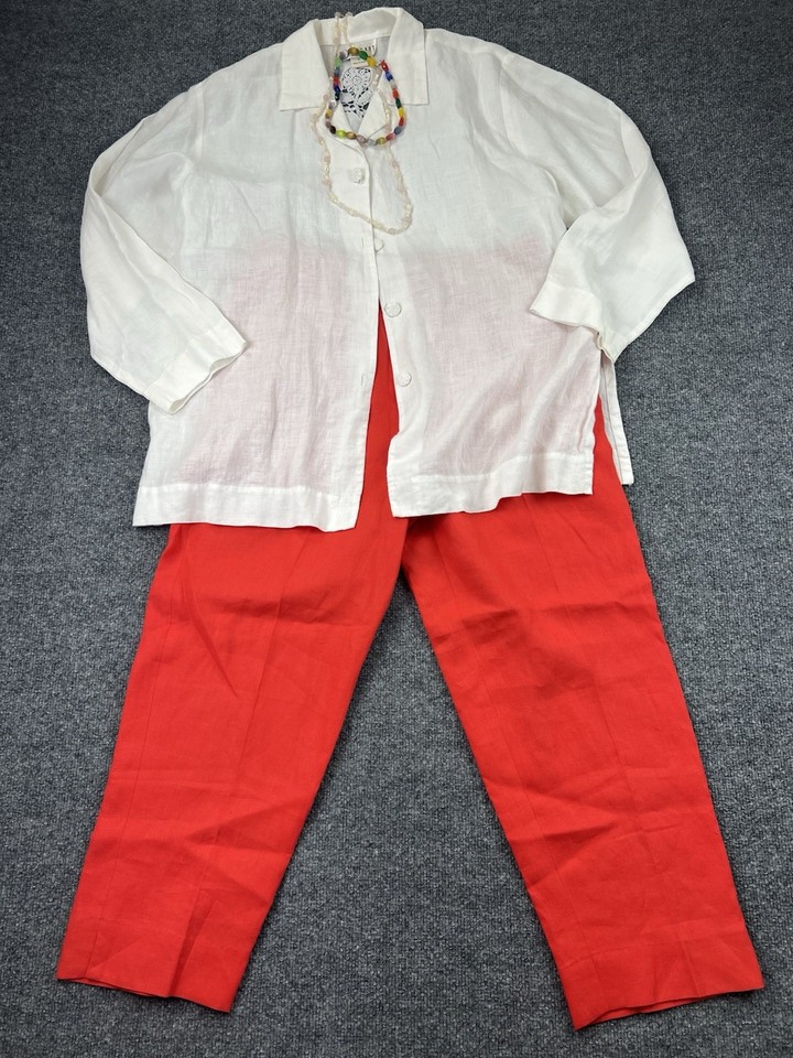 David Dart Collection 100% Linen White Shirt Jacket Lace Skull Back ...