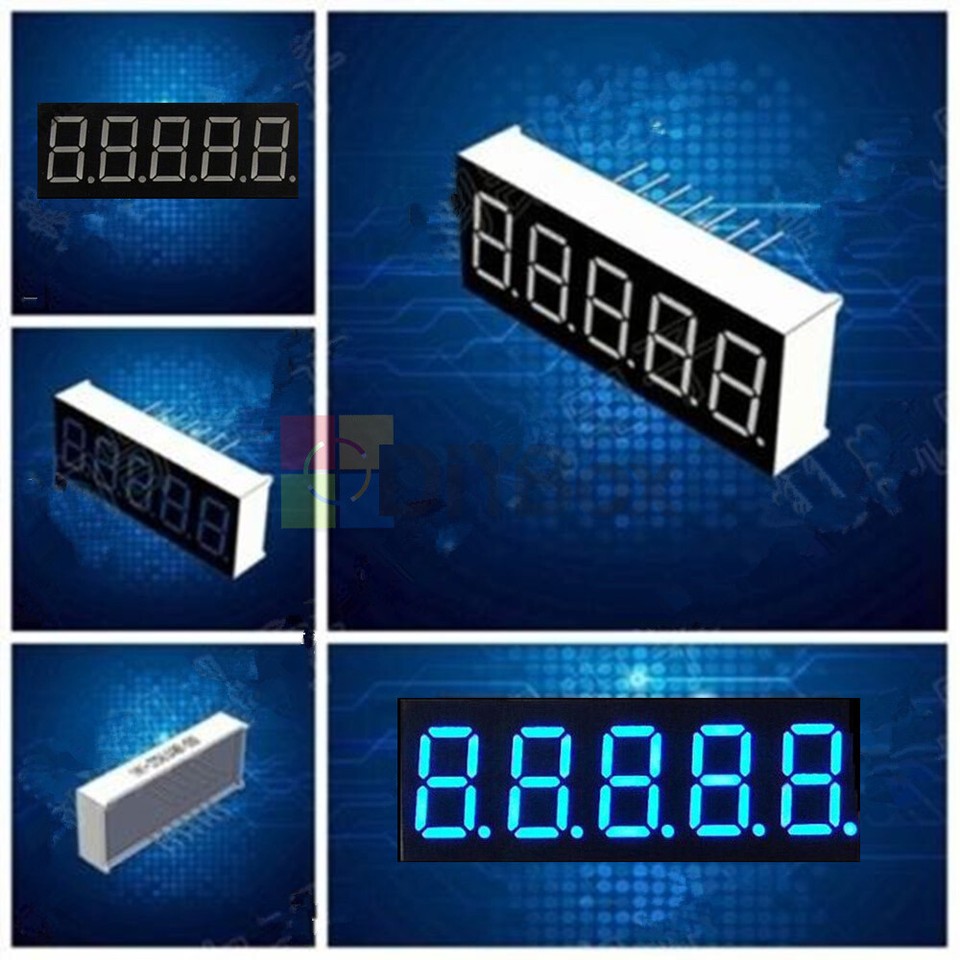 0.36 inch 5 Digital Led Display 7 Seg Segment Common Cathode Blue ...