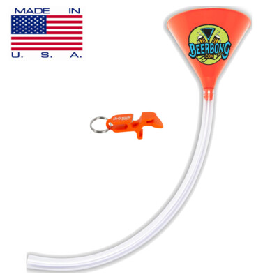 Large Beer Bong Funnel (3’ Long) | Orange Funnel & Shotgun Keychain ...