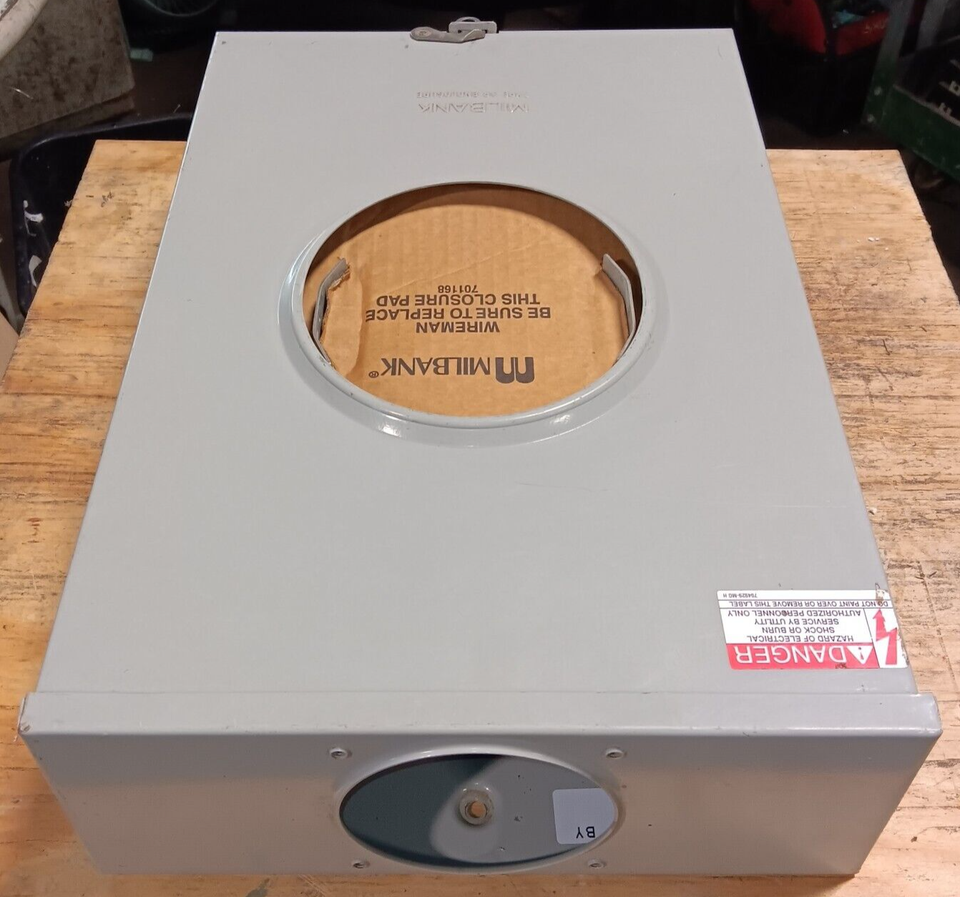 NEW MILBANK 9500L 200 AMP METER SOCKET 7-JAW 1 OR 3-PHASE 600 VAC 3R ...