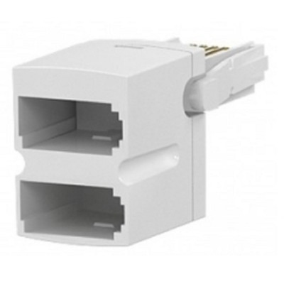 2 Way BT Telephone line Phone Socket splitter converter Y adapter One ...