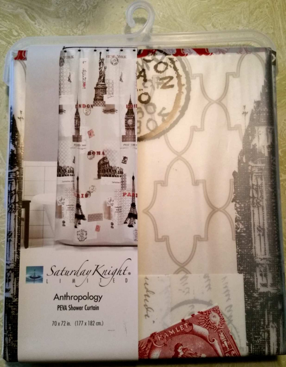 Statue of Liberty NY-Rome Coliseum-Eiffel Tower Shower Curtain ...