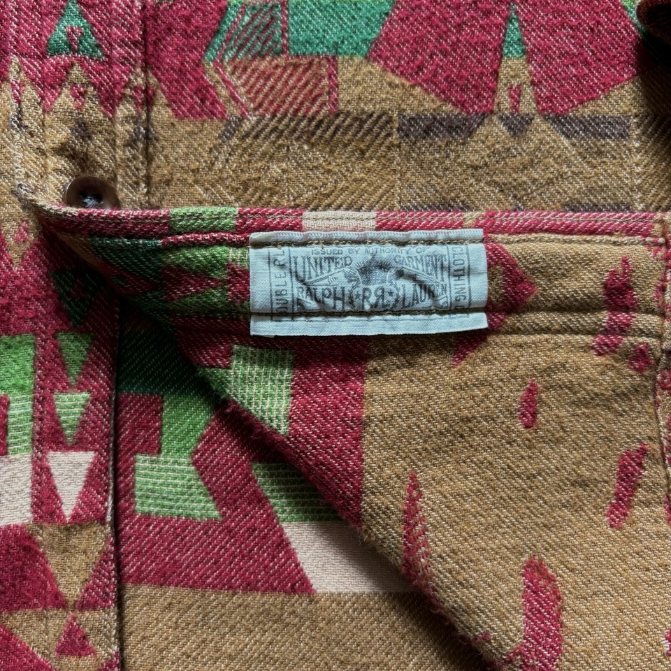 RRL Double RL Ralph Lauren Wool Overshirt Shirt Men Medium Southwestern ...