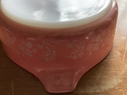 Vintage PYREX 471 Pink Gooseberry Round 1 Pint Casserole Bowl Dish NO ...