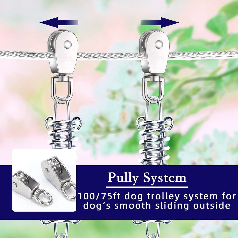 Snagle Paw Dog Tie Out Runner for Yard,Trolley System for Large Dogs ...