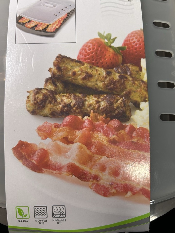 Progressive Prep Solutions MiracleWare Microwave Bacon Grill With Cover ...