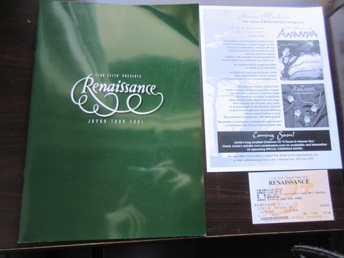 Renaissance 2001 Japan Tour Book Program w Ticket Annie Haslam Mickey ...