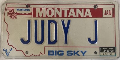 Vanity JUDY JUDITH J license plate Judee Judey Judi Judie Judye Jude ...