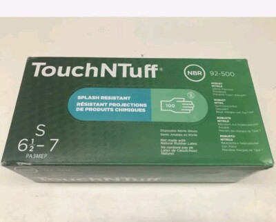 Ansell Touch N Tuff 92-500 Nitrile Lightweight Glove with Beaded Cuff ...