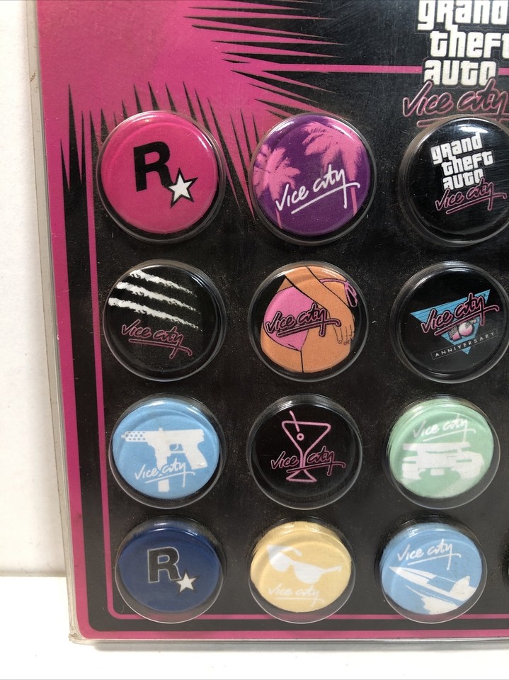 GTA Grand Theft Auto Vice City Promotional Pins 10th Anniversary RARE ...