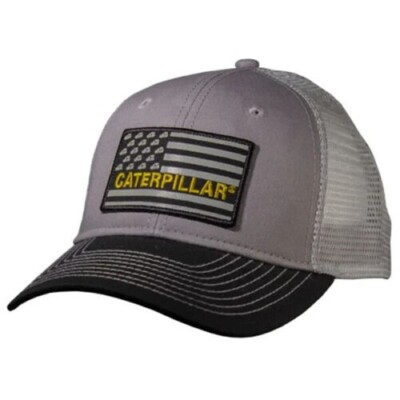 Caterpillar CAT Equipment Structured Black/Gray Dozer Flag Snapback ...