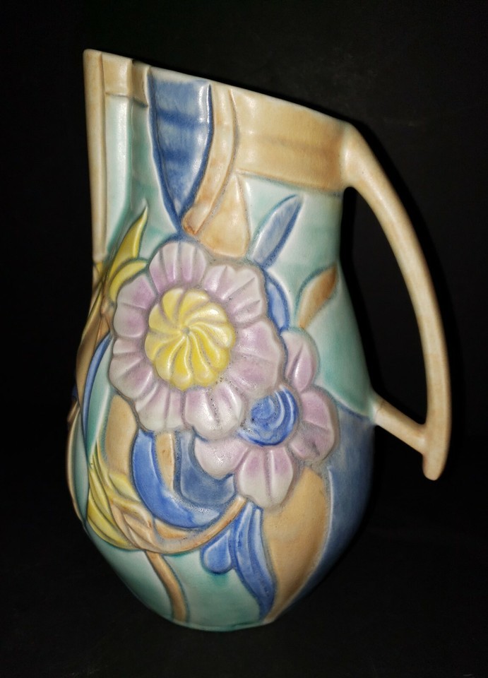 Antique 1935 Beswick ware Art Deco Flower Butterfly Ceramic Handle ...