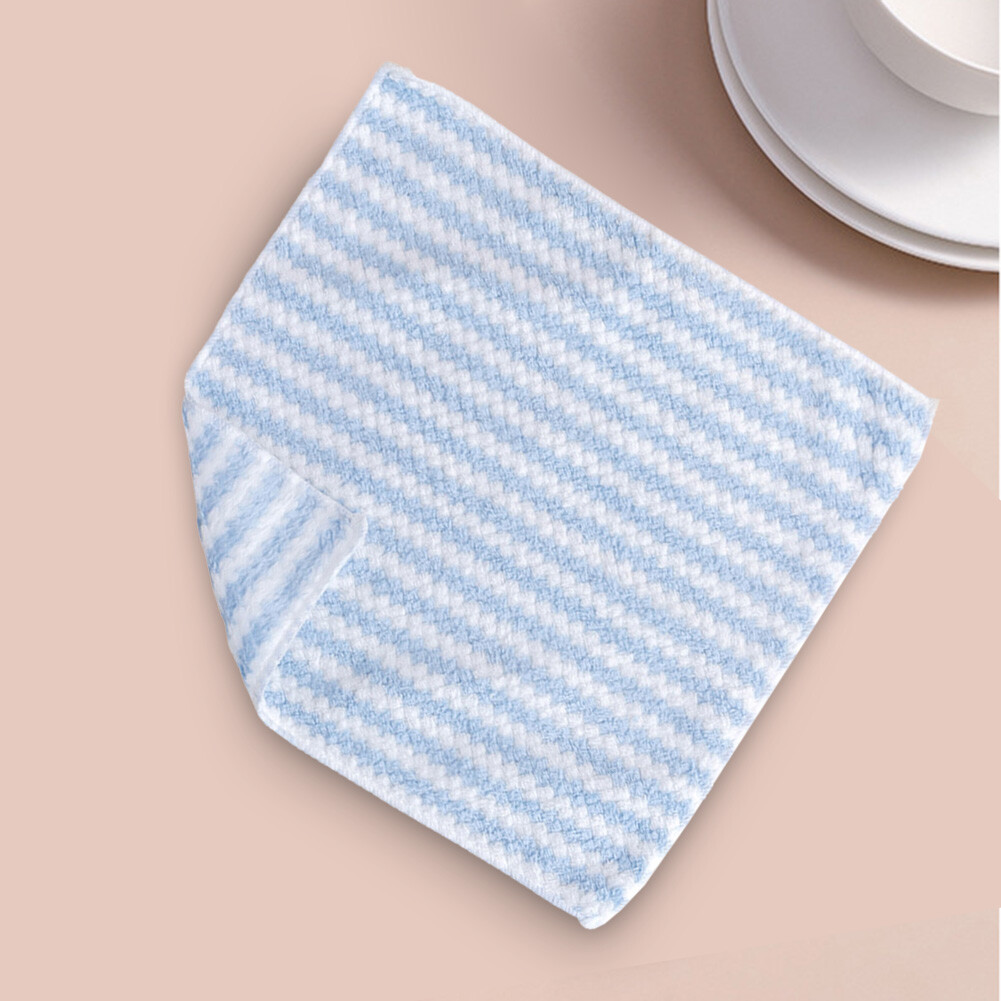 Microfiber Towel Absorbent Kitchen Cleaning Cloths Dish Rag (Blue ...
