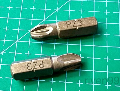 NEW 5-Pack Genuine DURATOOL Pozidriv PZ3, Pozidrive hex bits, PZ#3 POZI ...