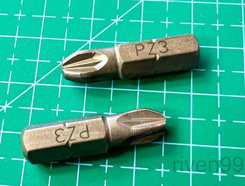 NEW 5-Pack Genuine DURATOOL Pozidriv PZ3, Pozidrive hex bits, PZ#3 POZI ...