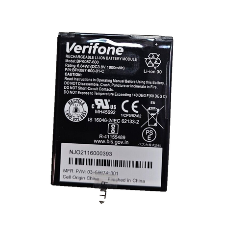 Neuf Authentique Verifone Batterie BPK087-600 3.8V 1800mAh pour Usage W ...