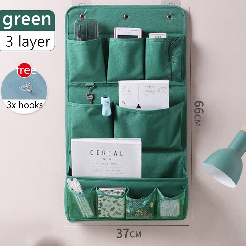 Oxford Fabric Solid Wall Door Hanging Storage Bag Sundries Dormitory ...