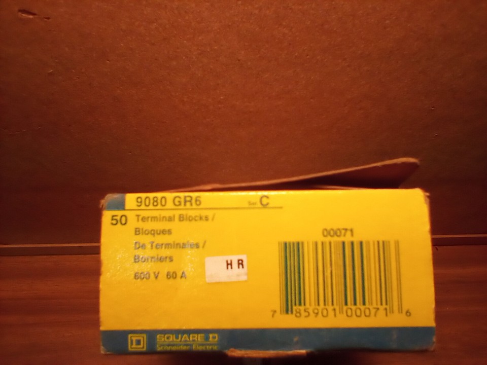 Square D 9080 GR6 Ser. C (Lot of 5) Terminal Block, AWG 8-22, 600V 60A ...