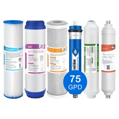 3/4/5/6 Stage 75 GPD Reverse Osmosis Water Filter Drinking Purifier ...