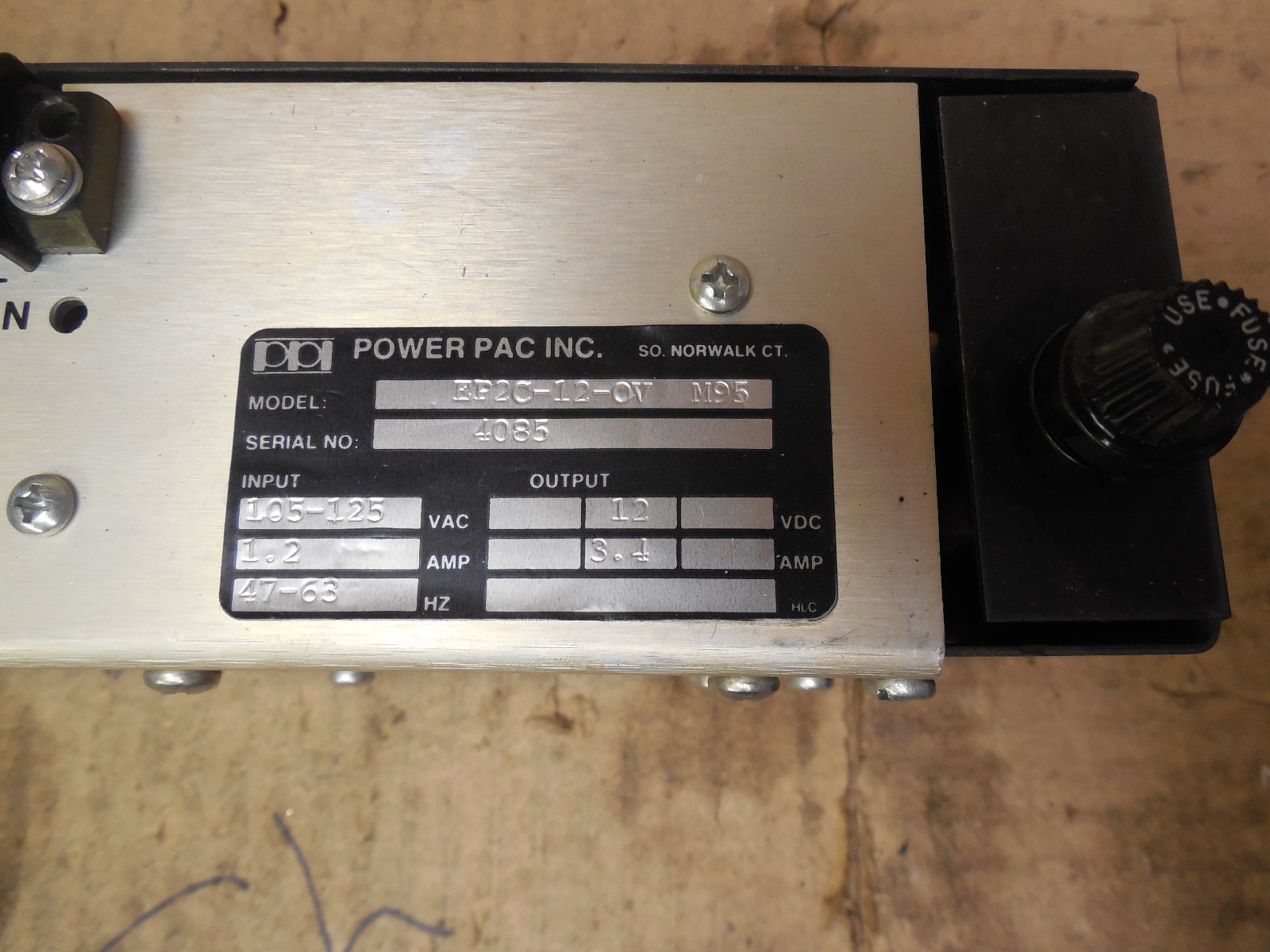 Power Pac Power Supply EP2C-12-OV EP2C-12-0V 125 VAC 12 VDC 3.4 Amp ...