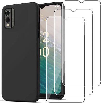 For Nokia C32 Case, Slim Silicone Gel Phone Cover Black | eBay