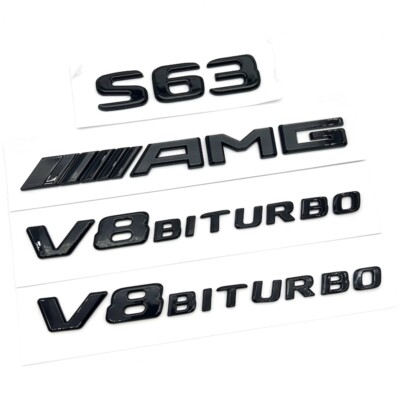 Für Mercedes Benz S63 AMG V8 BITURBO Schriftzug Emblem Aufkleber ...