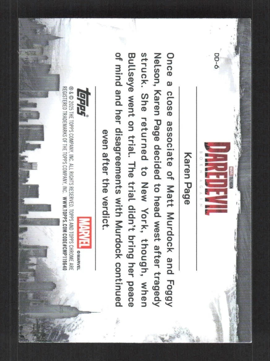 2025 Topps Chrome Marvel Studios Daredevil Born Again Insert #DD-6 ...