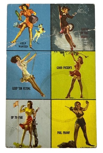 1940s Mutoscope card pin up 6 girls 6 x 12 cm | eBay