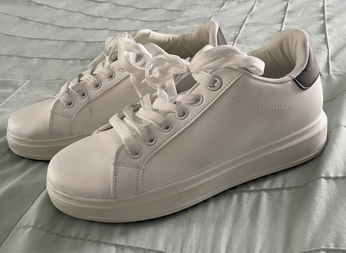 Steve Madden Women's White Catcher Platform Lace Up Sneakers - 7.5 Used ...