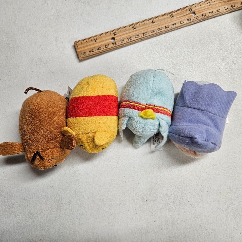 Disney Lot of 4 Tsum Tsum Mini Plush FAIRY GOD MOTHER POOH DUMBO ...