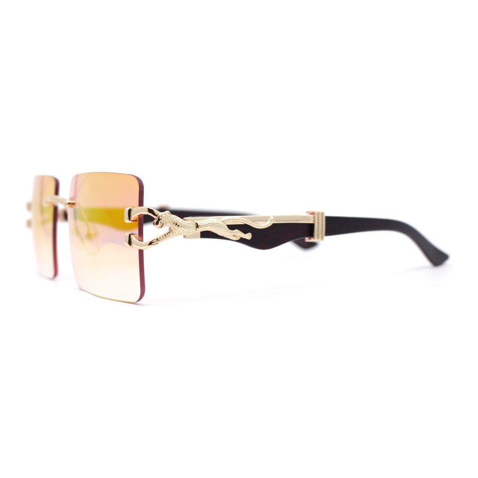 Leopard OG Gangster Rapper Rimless Wood Buffs Sunglasses | eBay
