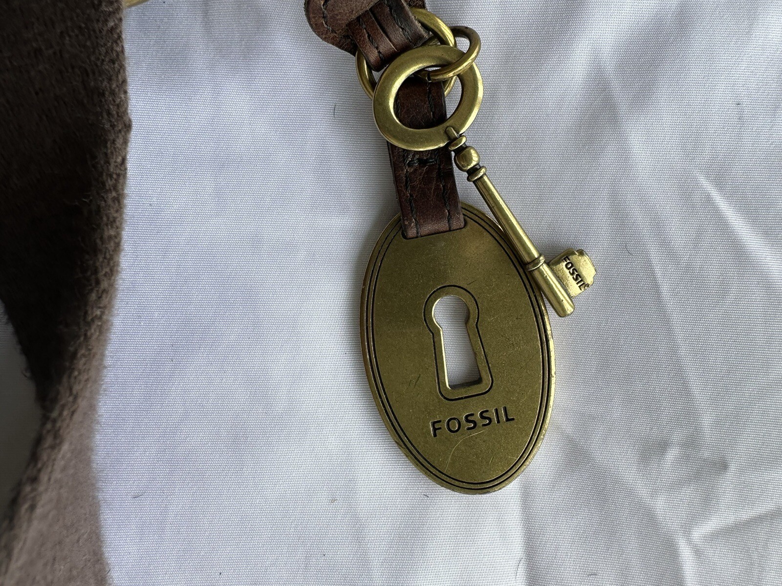 FOSSIL EMORY OLIVE GREEB NYLON CROSSBODY BAG LEATHER BRASS CALF HAIR ...