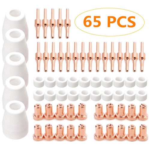65PCS Plasma Cutter Tip Electrodes Nozzles Rings Caps Kit Consumable ...