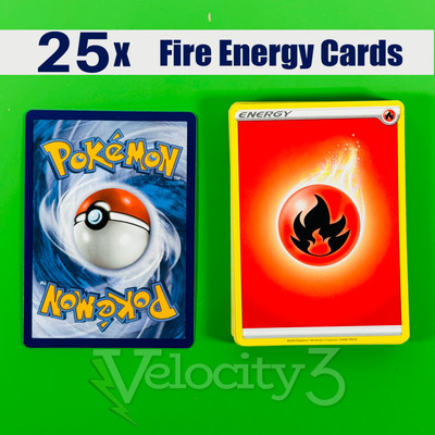 Pokemon TCG Basic Energy Cards (set of 25) FIRE ENERGY | 2020 Pokemon ...