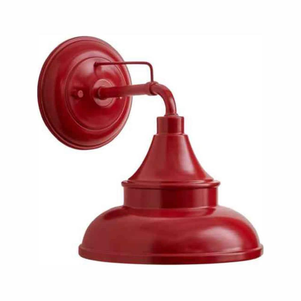 Hampton Bay Colonial Red Outdoor Barn Light Wall Mount Sconce EW10139RD ...