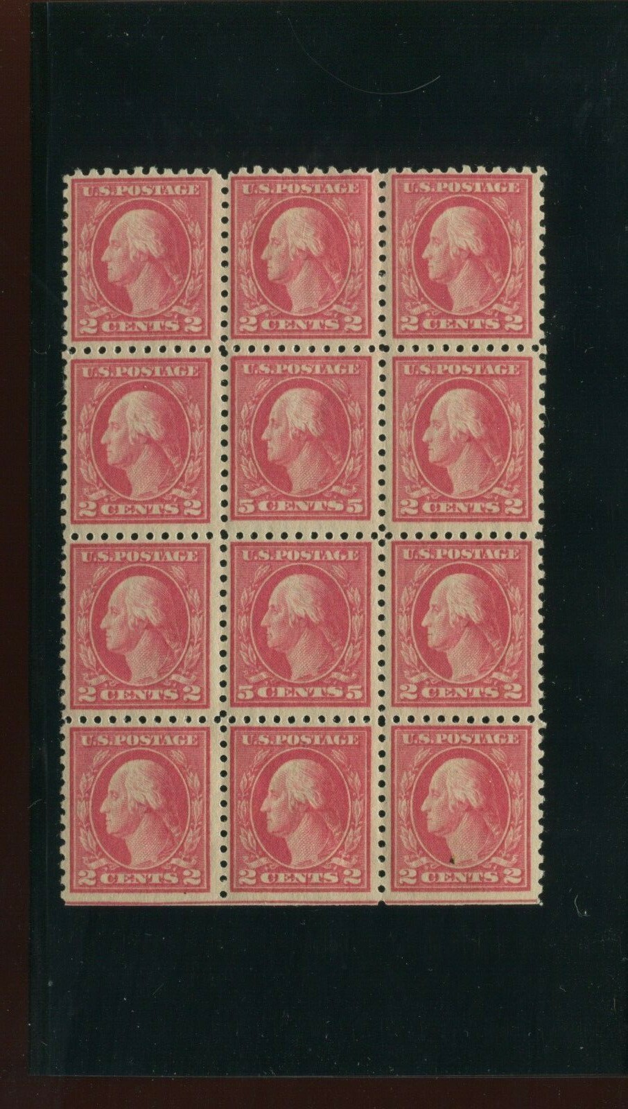 Scott 467 Washington Perf 10 Mint Double Error Block of 12 Stamps ...