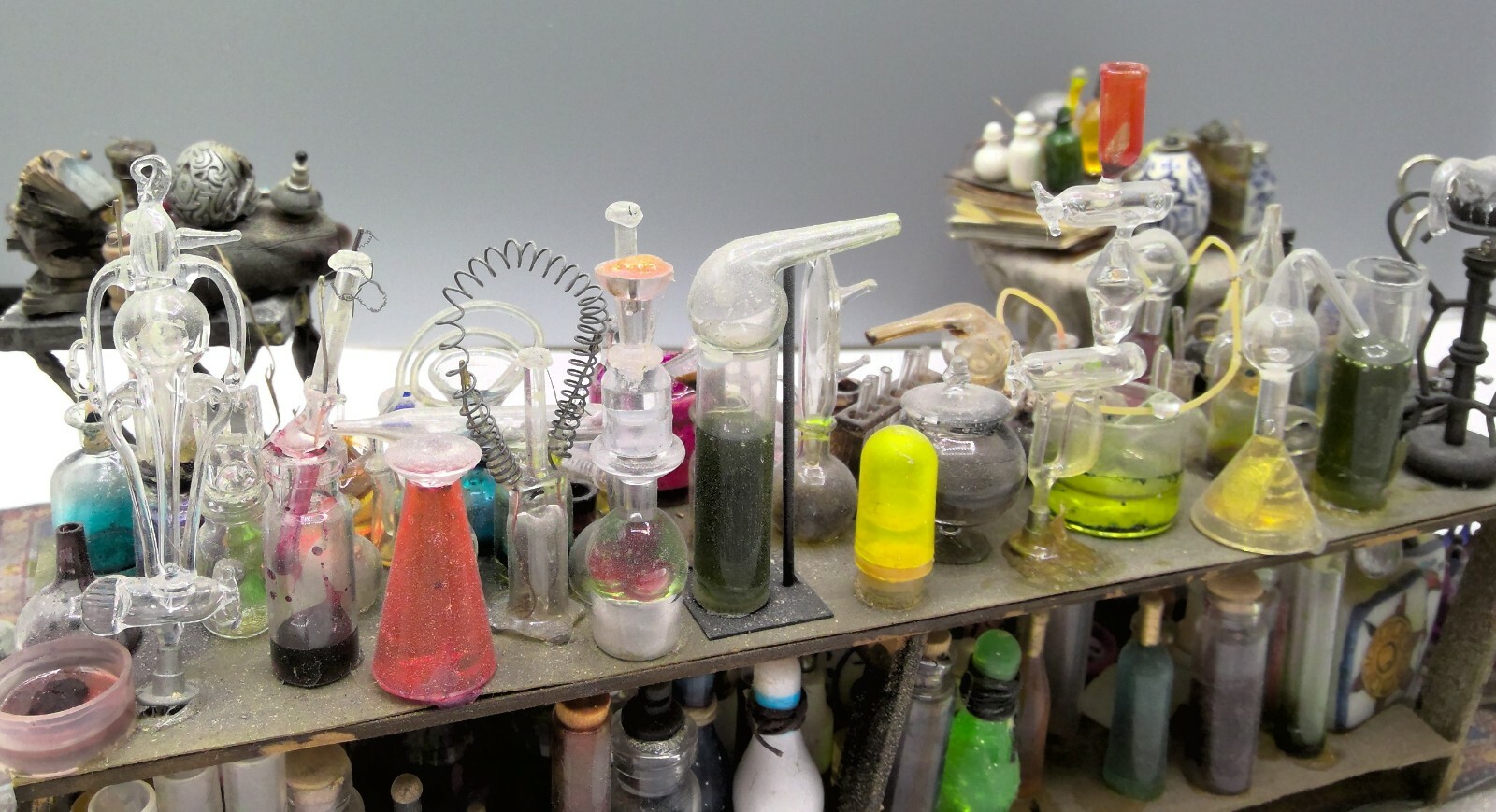 COLLECTIBLE, HANDMADE, OOAK RARE LABORATORY DIORAMA 3 PIECES ONLY ONE ...