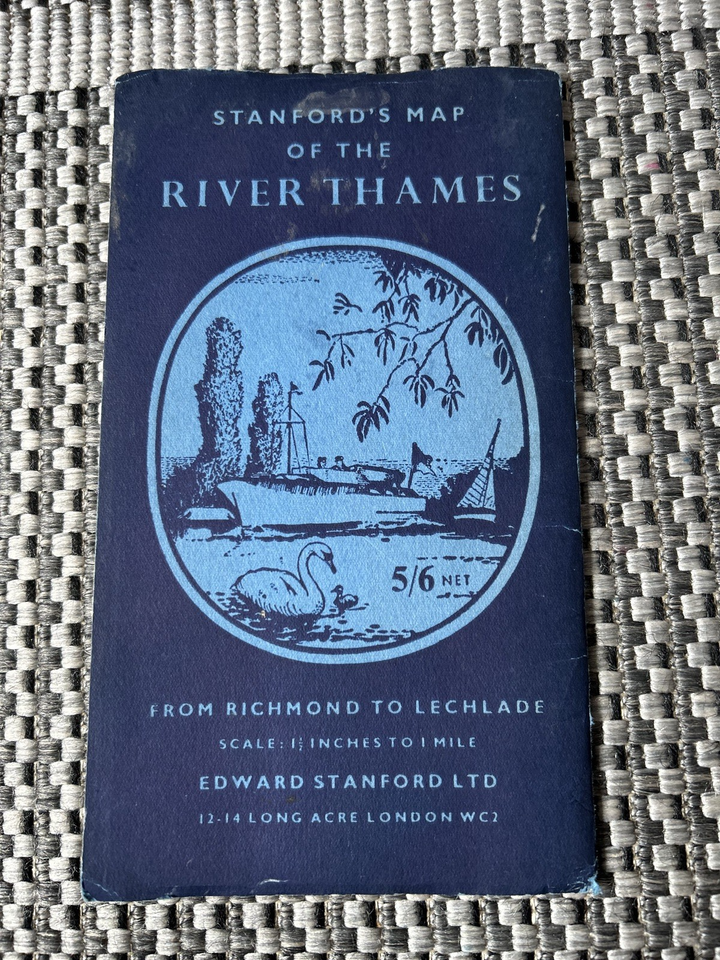 STANFORD'S MAP OF THE RIVER THAMES RICHMOND to LECHLADE FOLDING ...