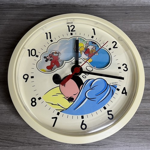 VTG Walt Disney Mickey Mouse Motion Wall Clock Nursery Minnie Donald ...
