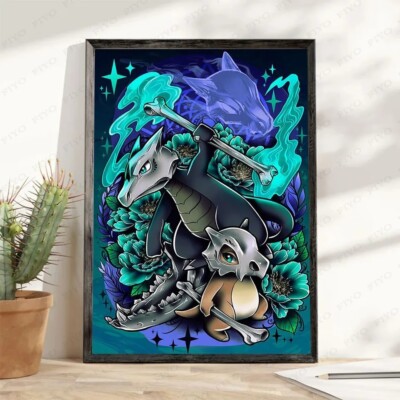 Cubone PokeArt Canvas Poster Anime wall Art home decor | eBay