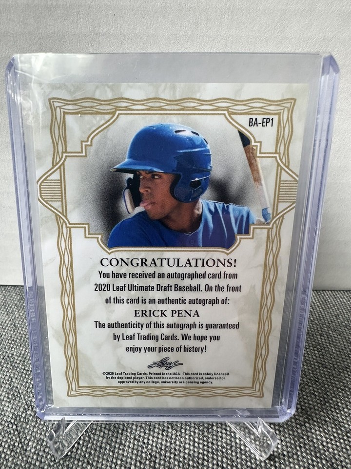 2020 Ultimate Draft Erick Pena Gold Foil 73/75 Auto Rookie RC Kansas ...