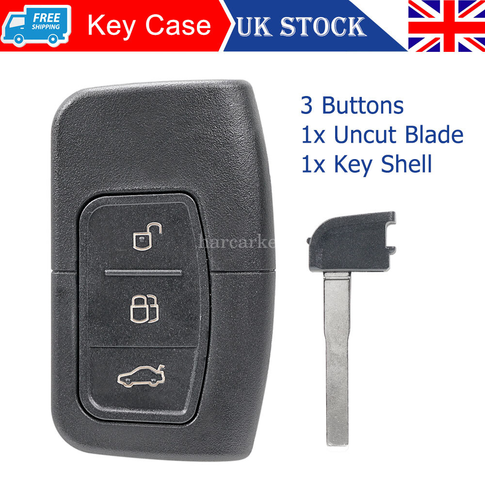 3 Button Keyless Remote Key Fob Case + Blade For Ford Focus Kuga Mondeo ...