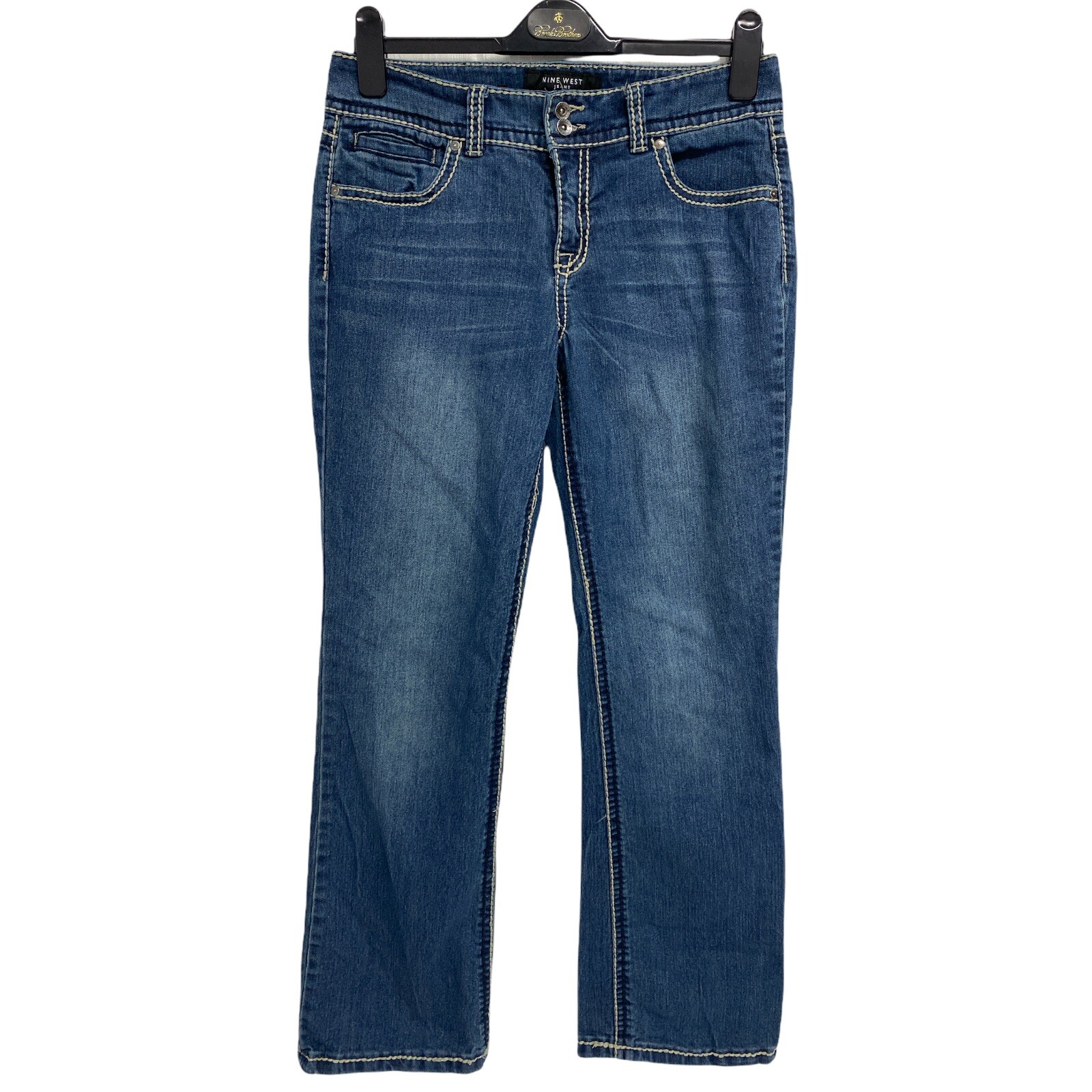 Nine West Jeans Women's Bootcut Beaded Blue embroidery pockets Size 8 ...